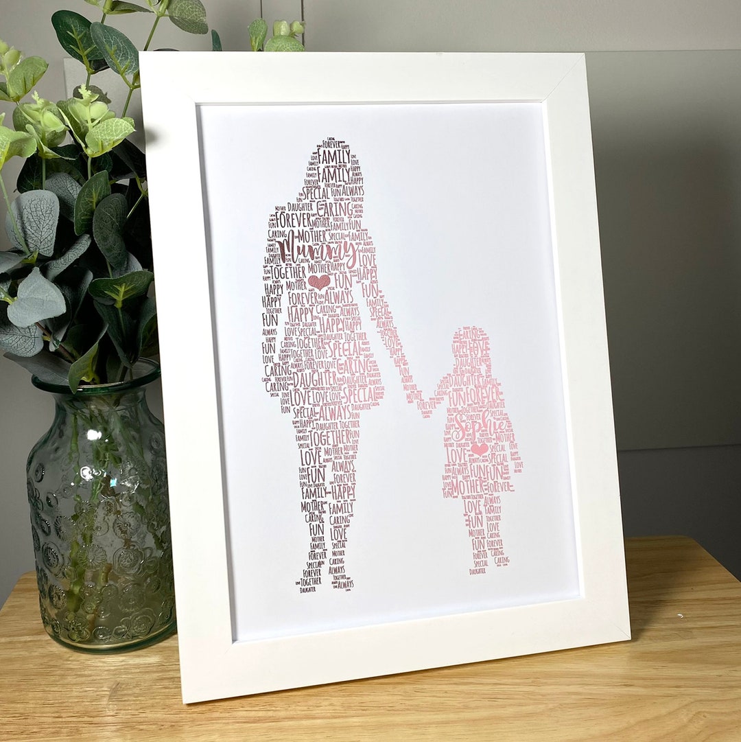 Personalised Foil Metallic Mother Child Print Birthday, Mothers Day ...