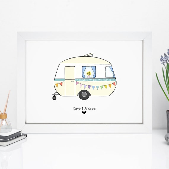 Personalised Caravan Print Custom Wall Art Decor Birthday - Etsy UK