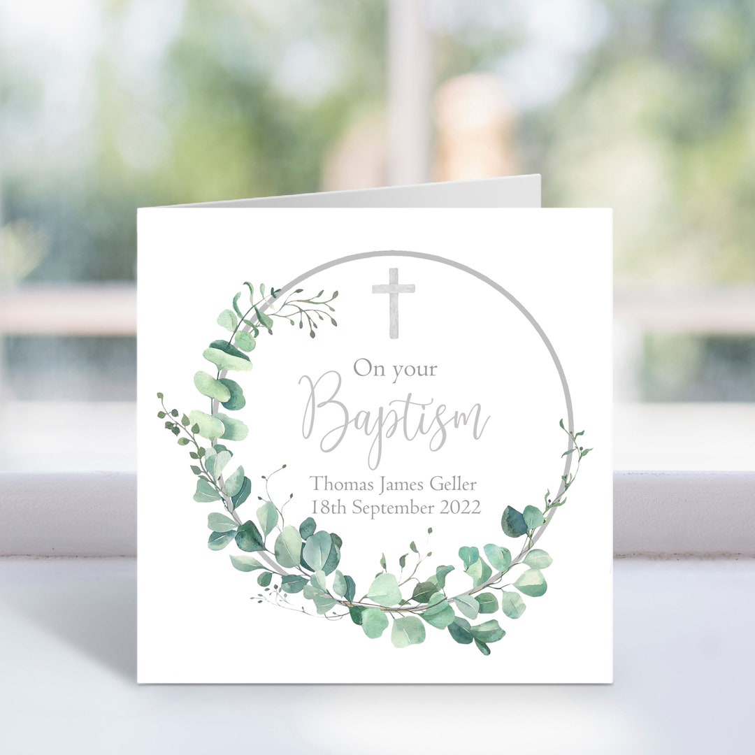Personalised Baptism Card - for Godson, Goddaughter, Son, Daughter ...