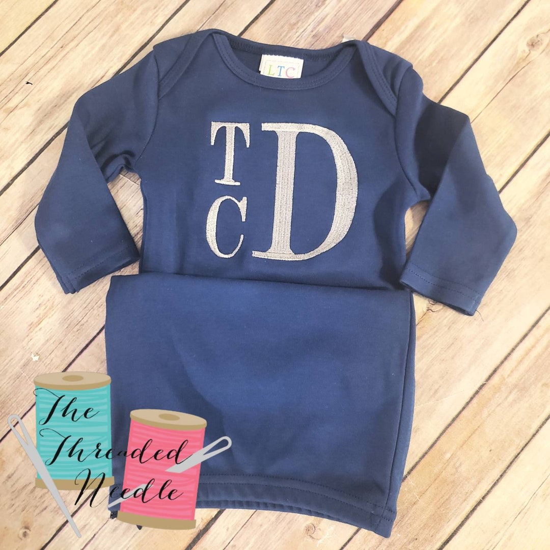 Monogrammed Baby Gown baby Boy Gown Boy Monogrammed Gown Boys Coming ...