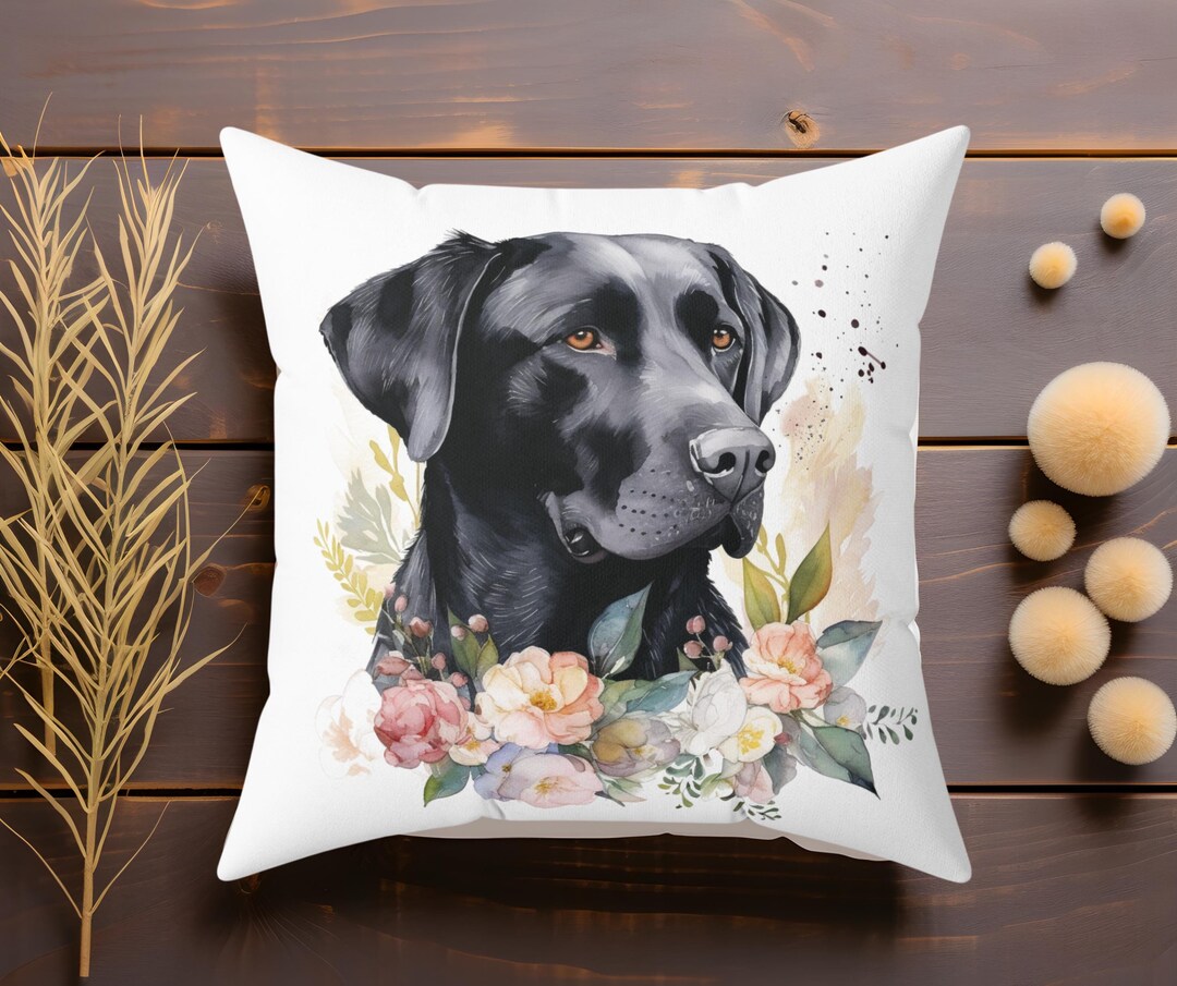 Black Lab Pillow, Dog Pillow, Dog Lover Gift, Pet Owner Decor, Animal ...