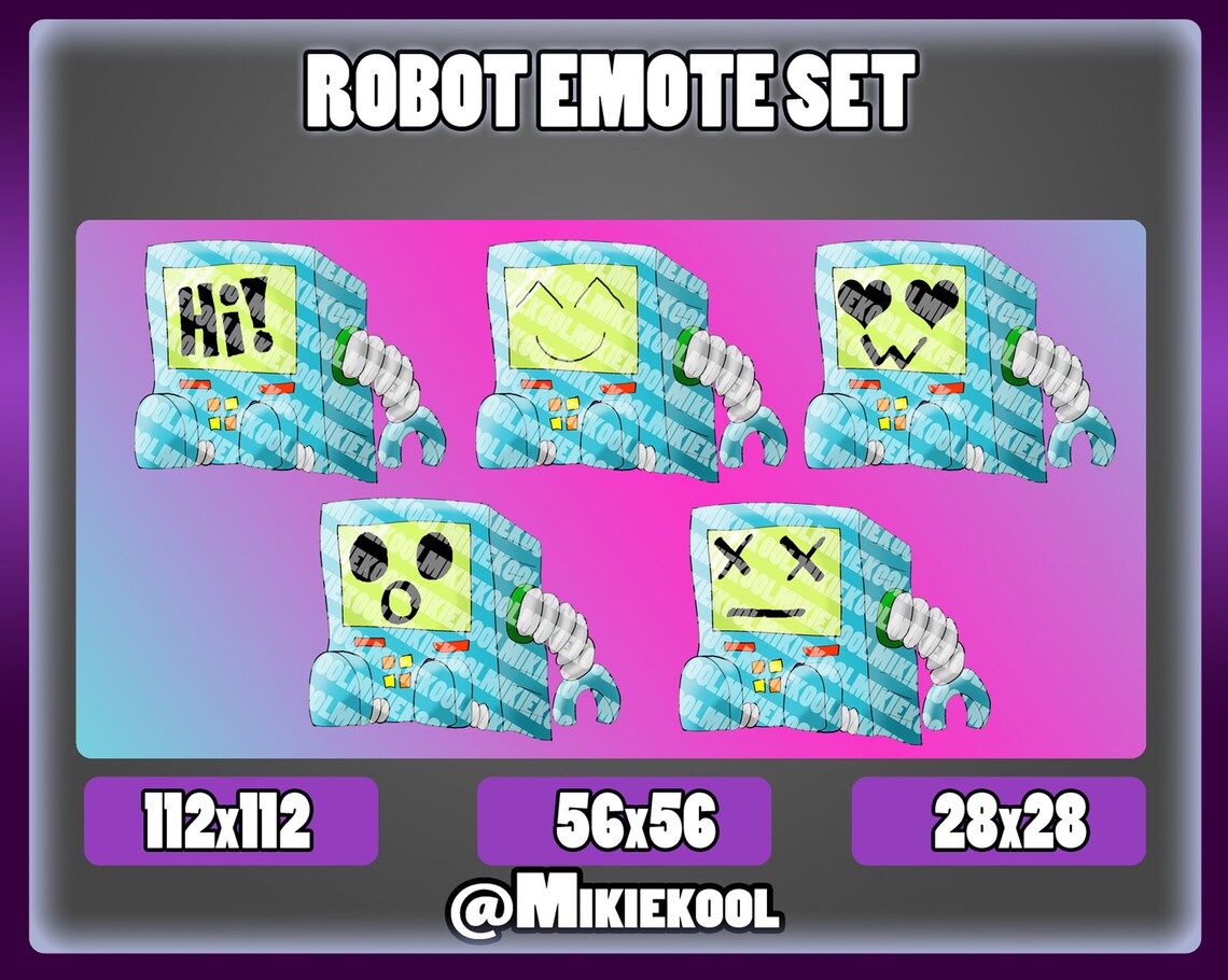 5-piece Robot Emote Set for Twitch Discord or Youtube - Etsy