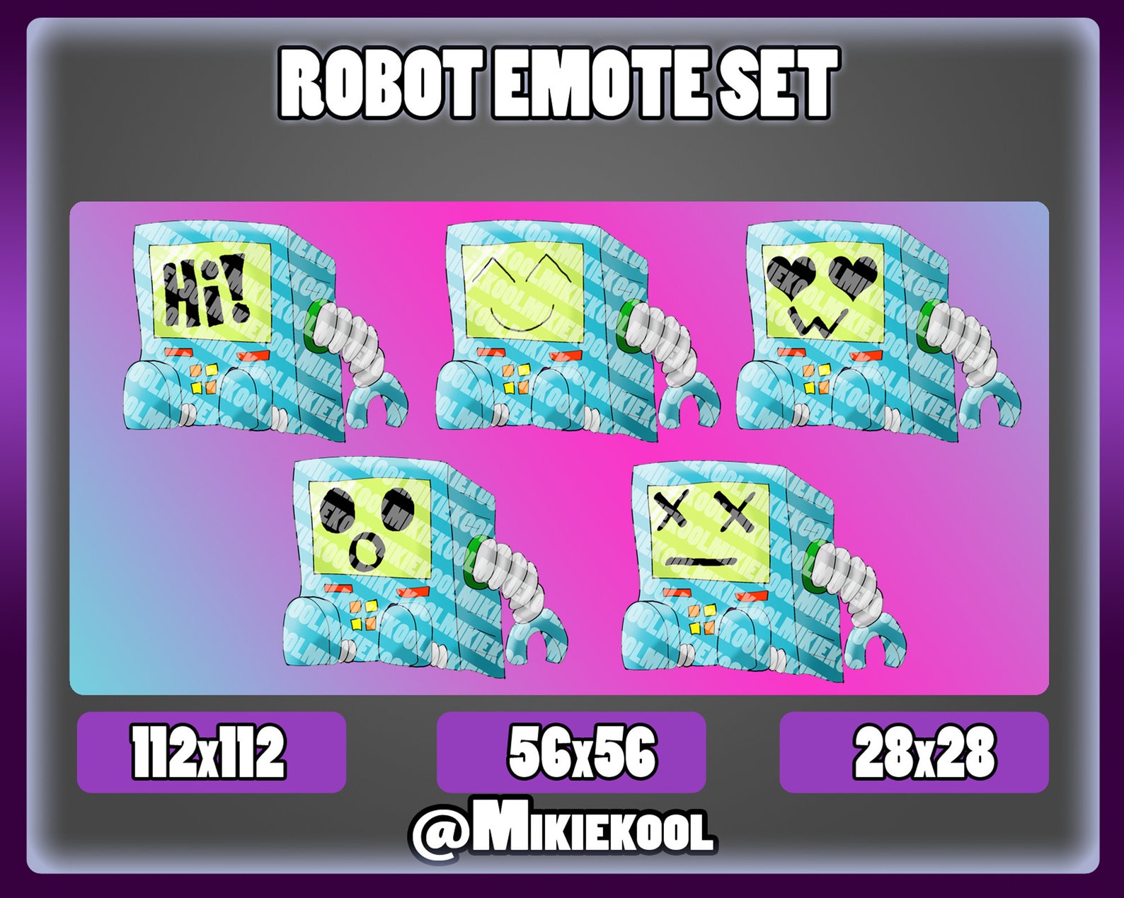 5-piece Robot Emote Set for Twitch Discord or Youtube - Etsy