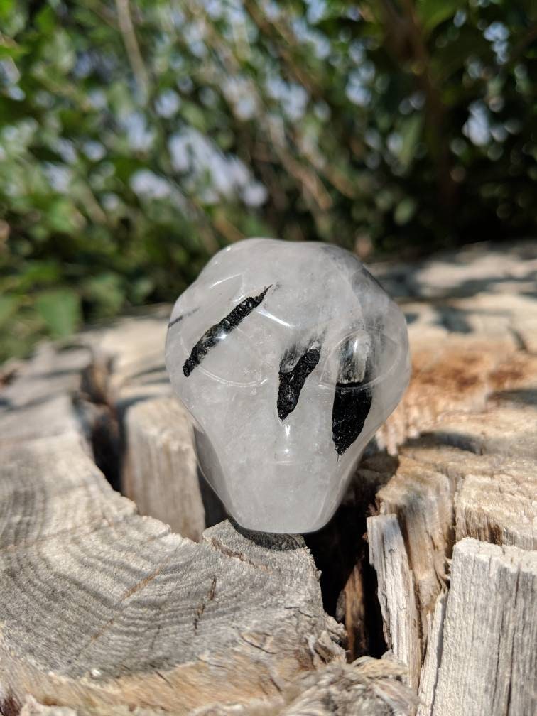Tourmalated Quartz Crystal Alien Head 2 - Etsy