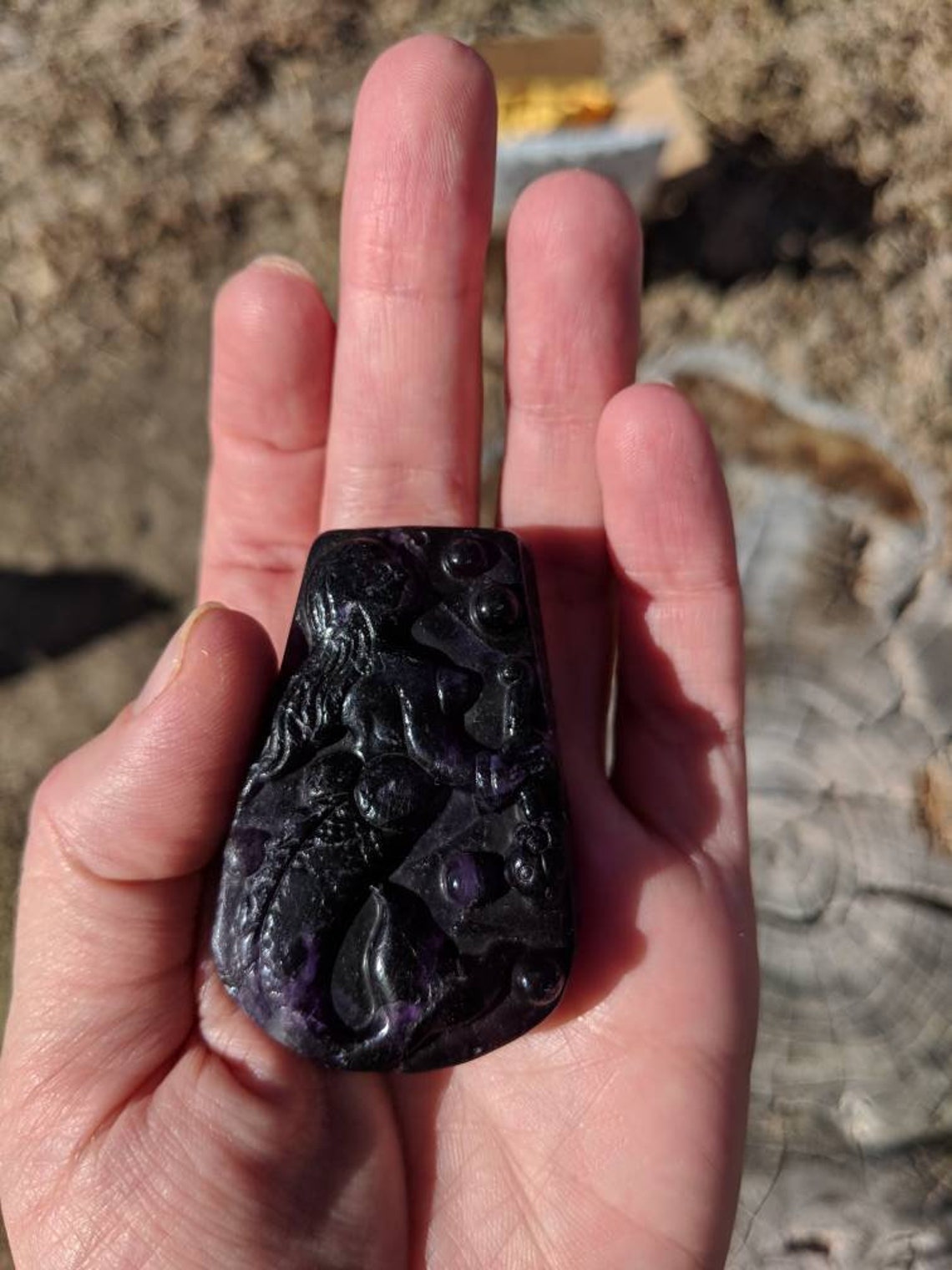 Purple Fluorite Carved Mermaid Stone Chakra Stones Third Eye Chakra ...