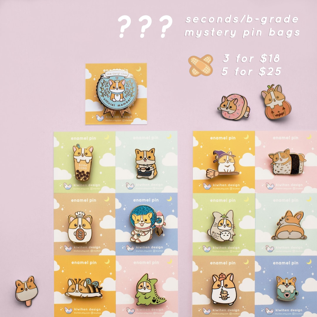 Seconds/b-grade Mystery Pin Bag , Blind Pin Bag, B-grade Pins, Seconds ...