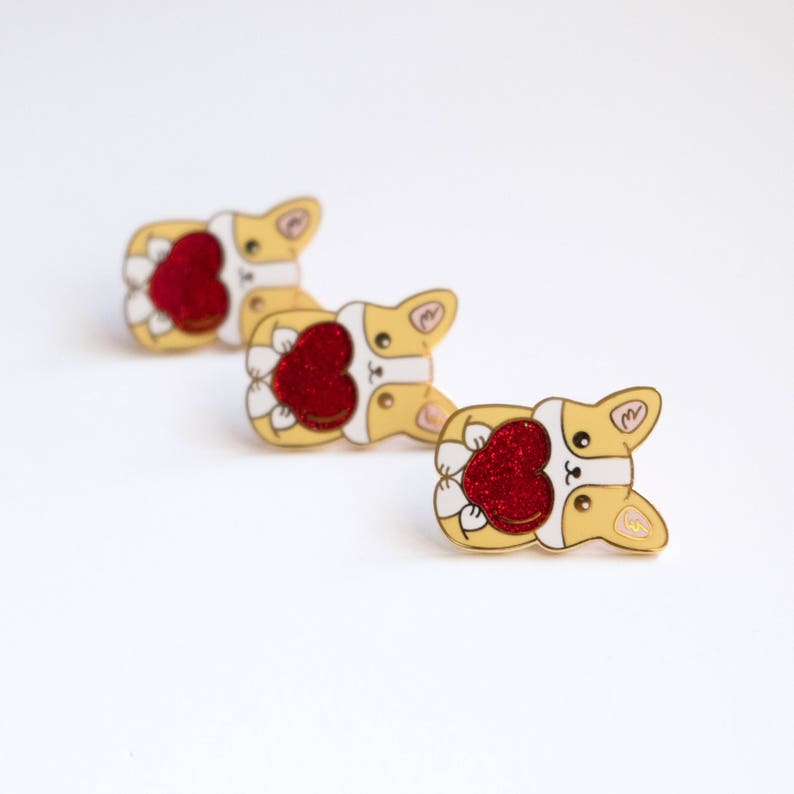 Corgi Heart Pin Valentines Pins Corgi Pins Enamel Pin - Etsy