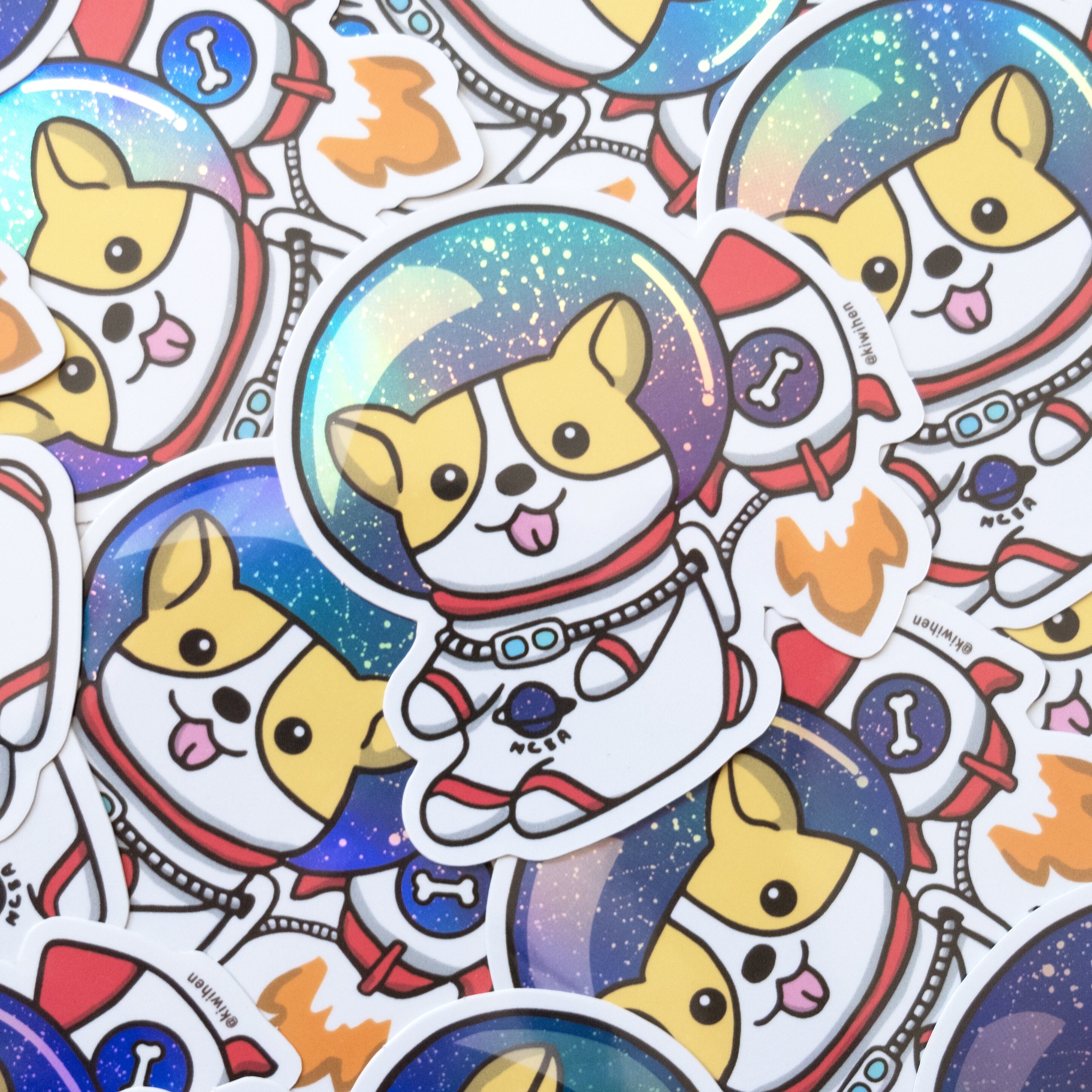 Holographic Stickers Corgi Stickers Vinyl Stickers Die Cut | Etsy