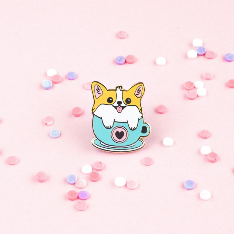 Corgi Pin Pins Enamel Pin Lapel Pin Hard Enamel Pins - Etsy