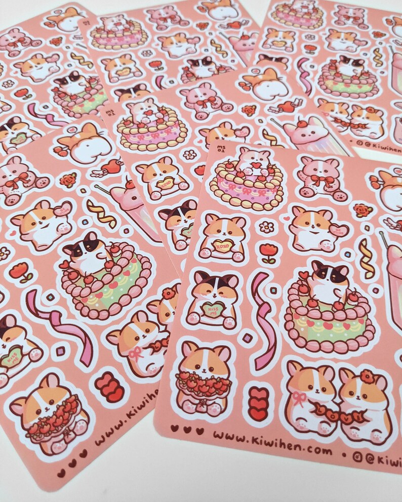 Love Corgi Sticker Sheet Corgi Sticker Sheet Corgi Stickers | Etsy