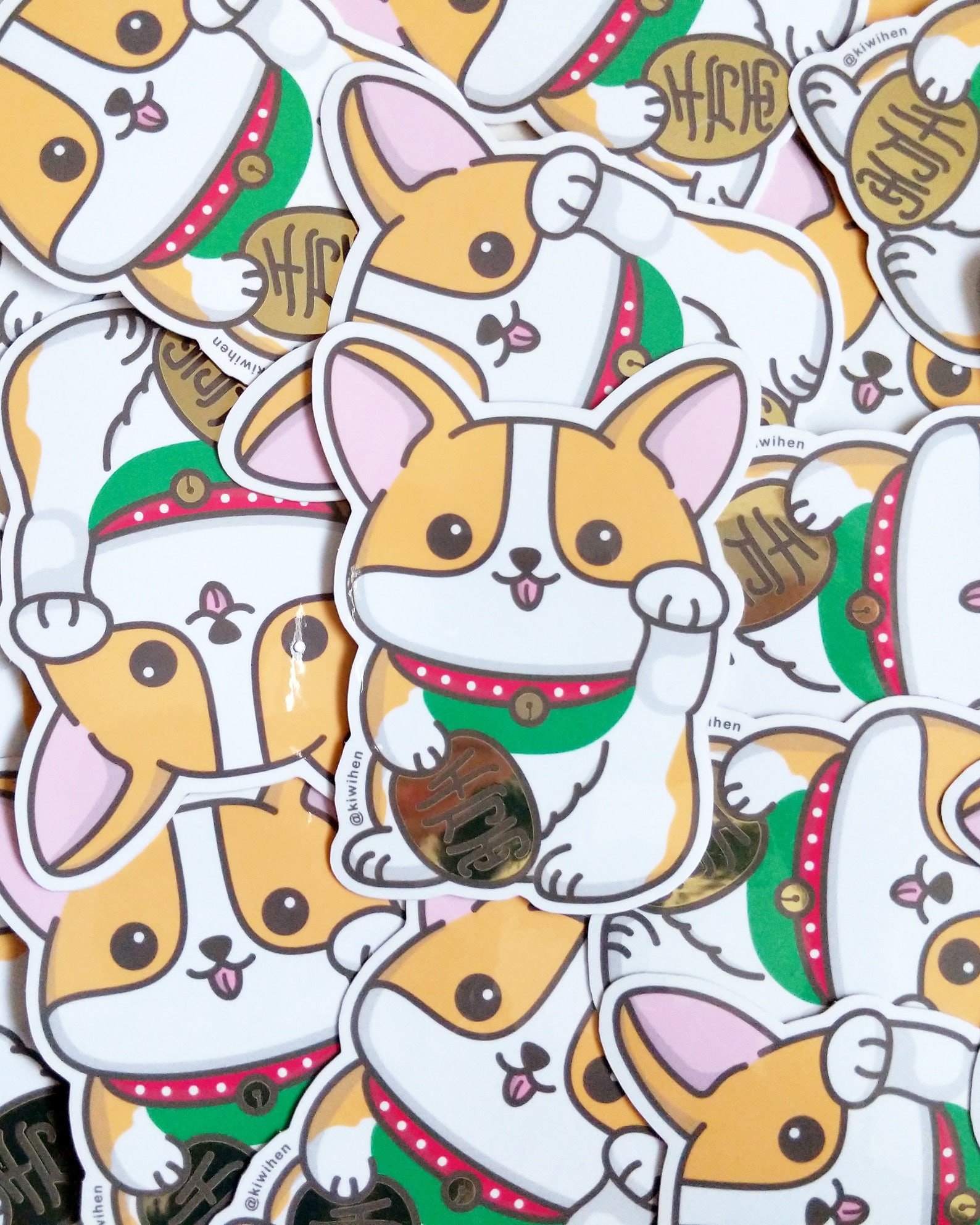 Lucky Corgi Vinyl Sticker Corgi Stickers Year of the Dog - Etsy