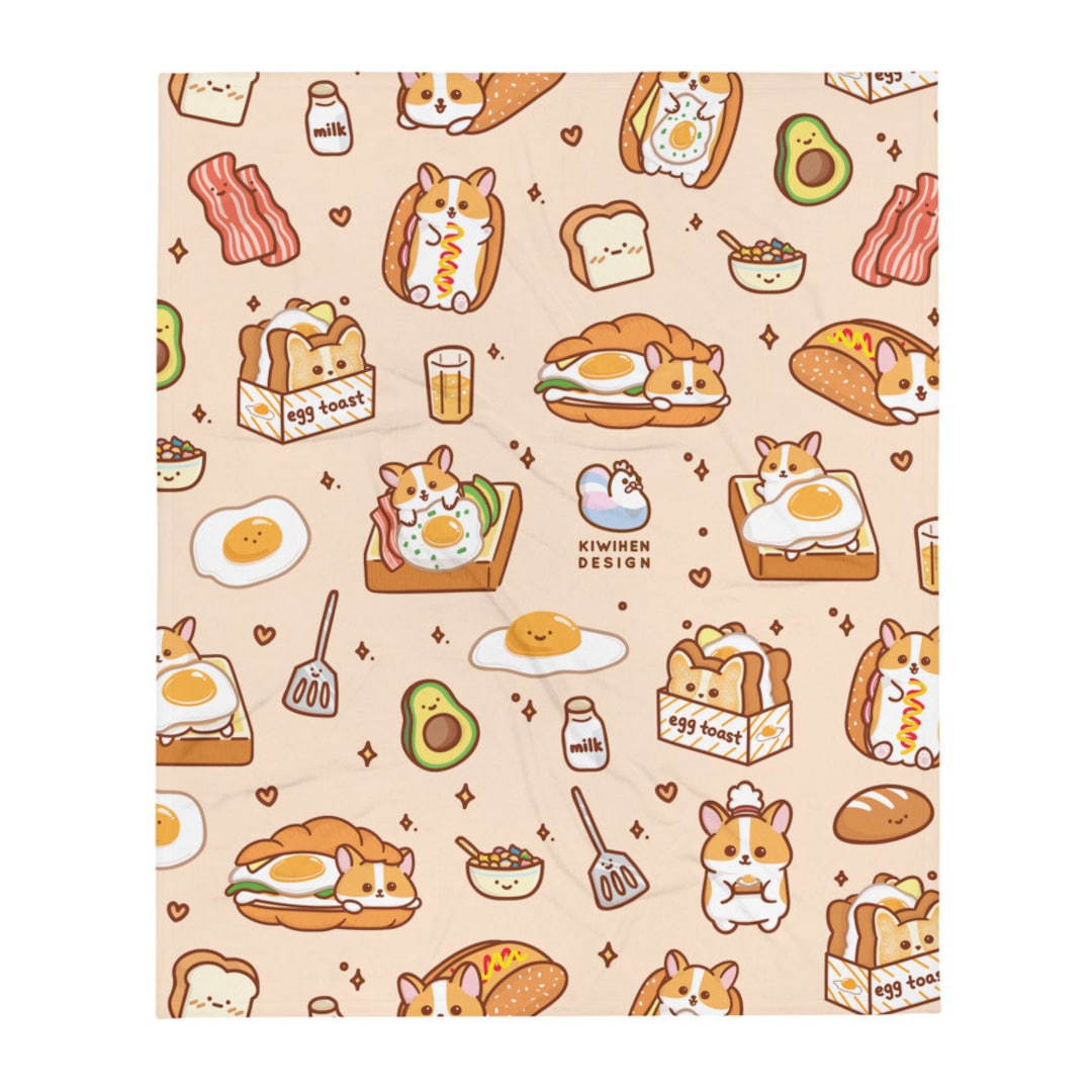 Blanket - Corgi Egg Toast - Etsy