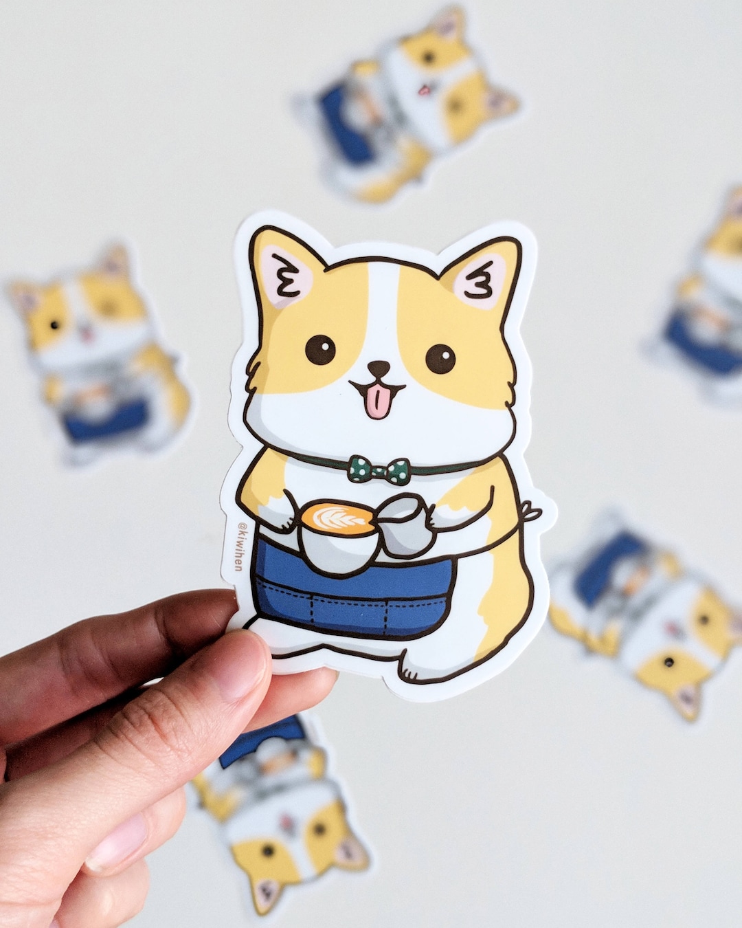Barista Corgi Sticker, Barista Sticker, Vinyl Stickers, Corgi Sticker ...