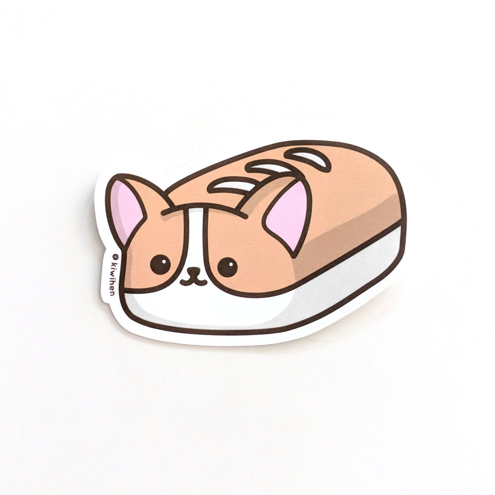 Corgi Bread Loaf Sticker, Corgi Sticker, Vinyl Sticker, Bread Sticker ...