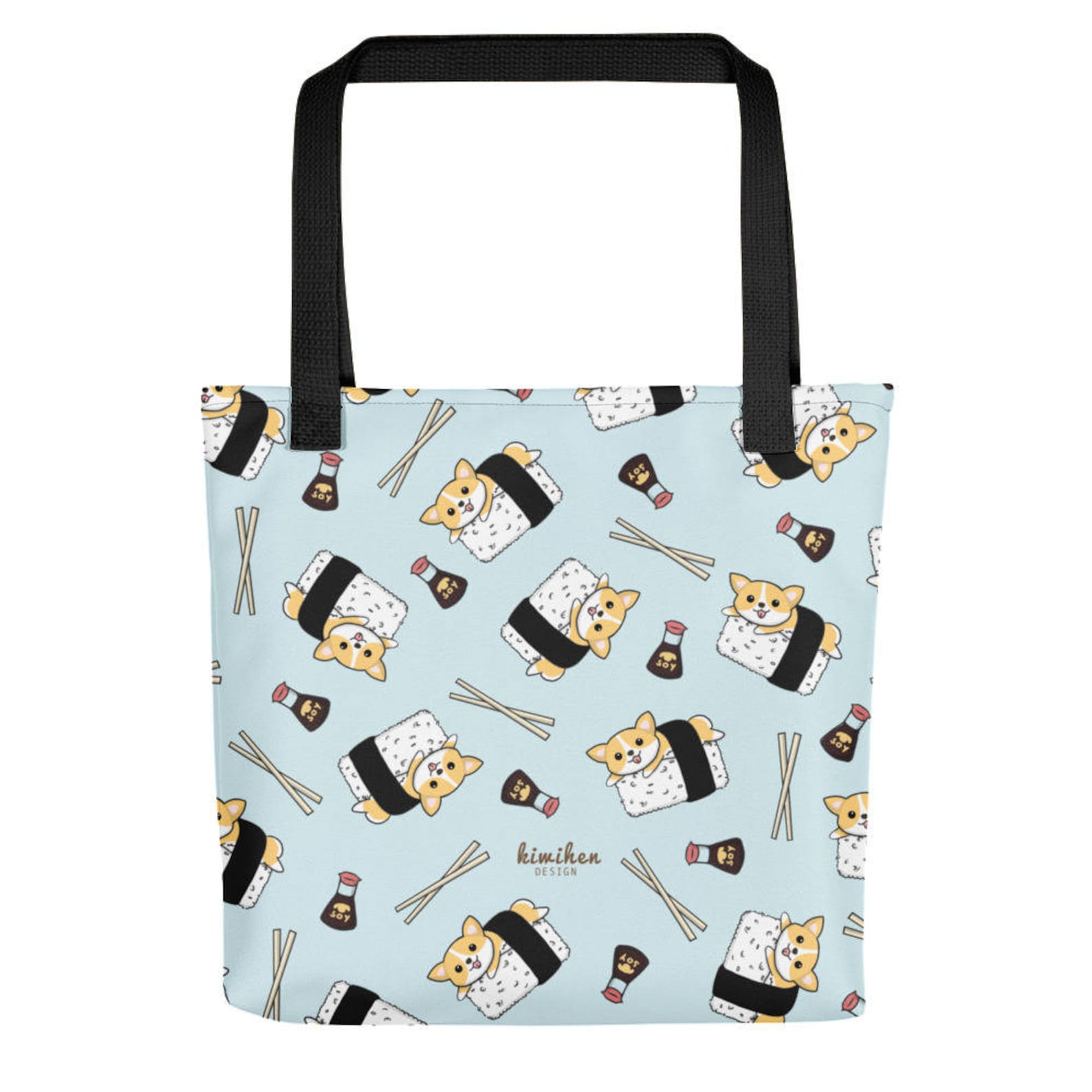 Sushi Corgi Tote Bag, Tote Bag, Corgi Tote Bag, Dog Tote Bag, Cute Tote ...