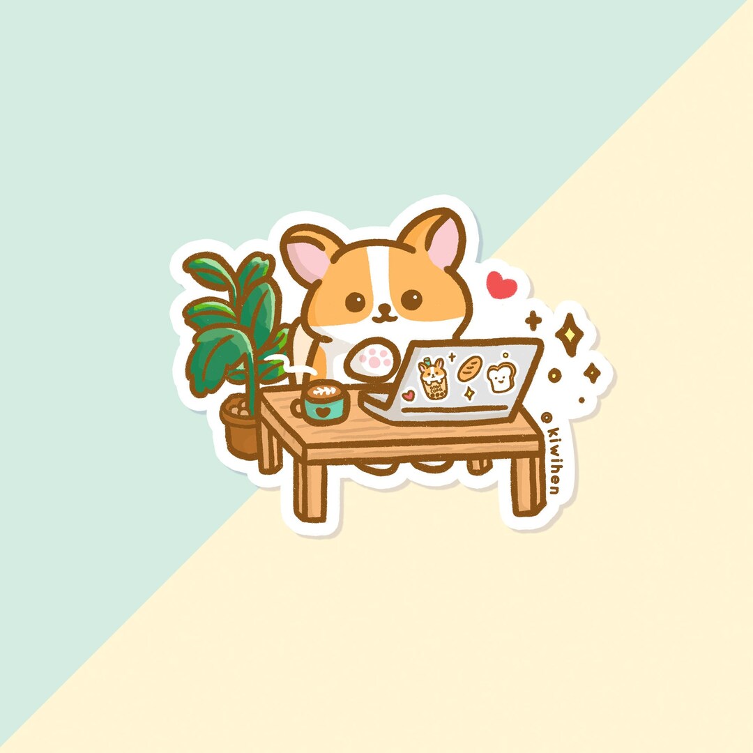 Corgi Laptop Sticker Corgi Sticker Dog Stickers Cute Stickers Laptop ...