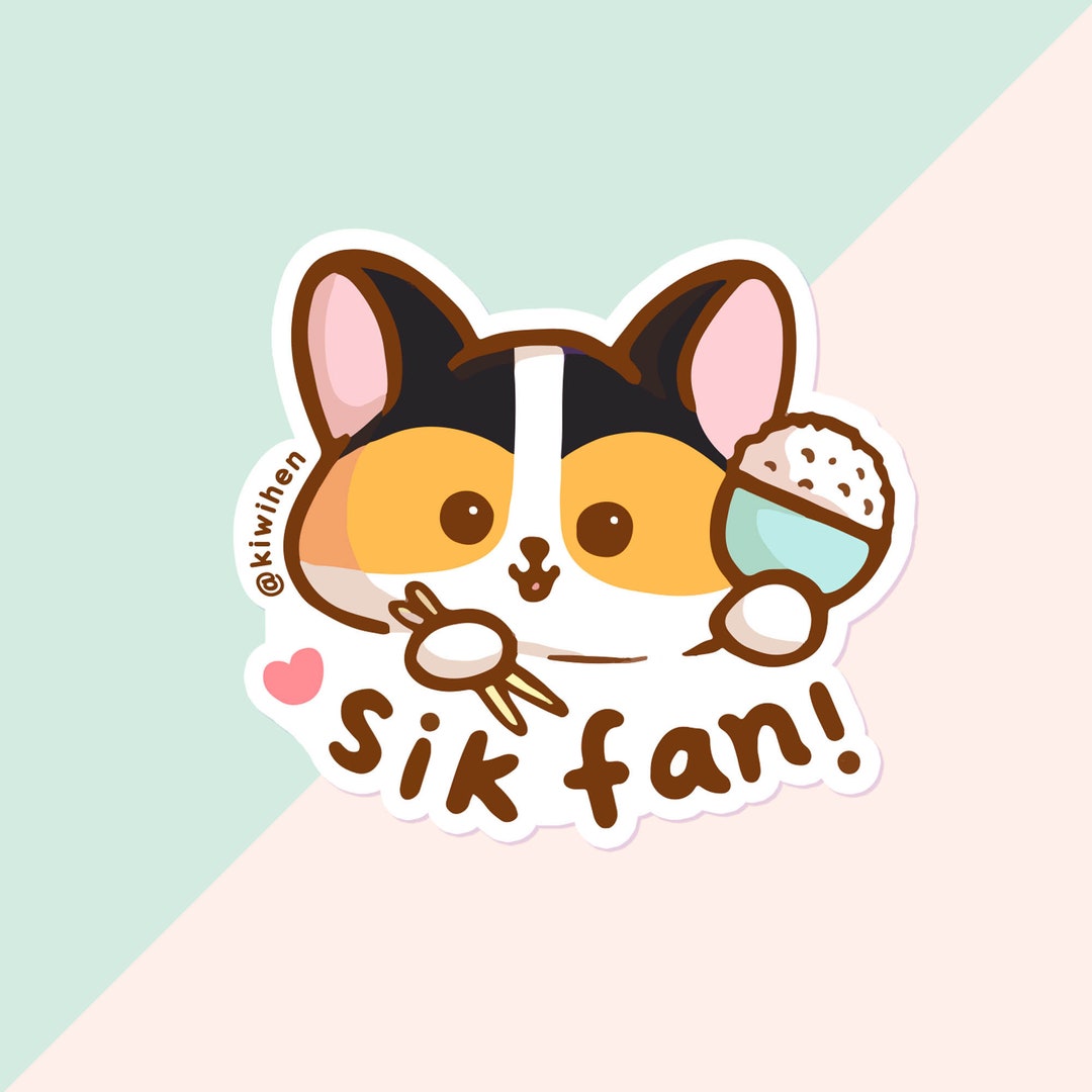 Sik Fan Corgi Sticker, Corgi Stickers, Corgi Gifts, Cute Sticker, Water ...