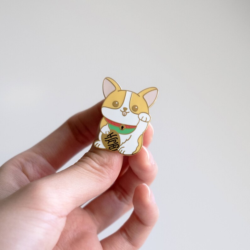 Lucky Corgi Pin Year of the Dog Enamel Pin Pins Welsh - Etsy