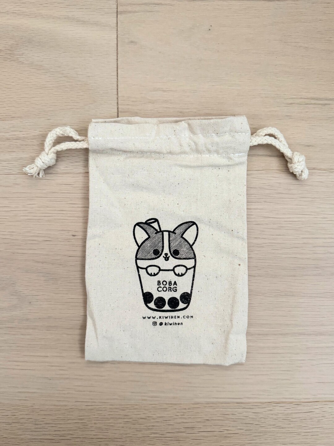 Boba Corg Canvas Drawstring Bag - Etsy