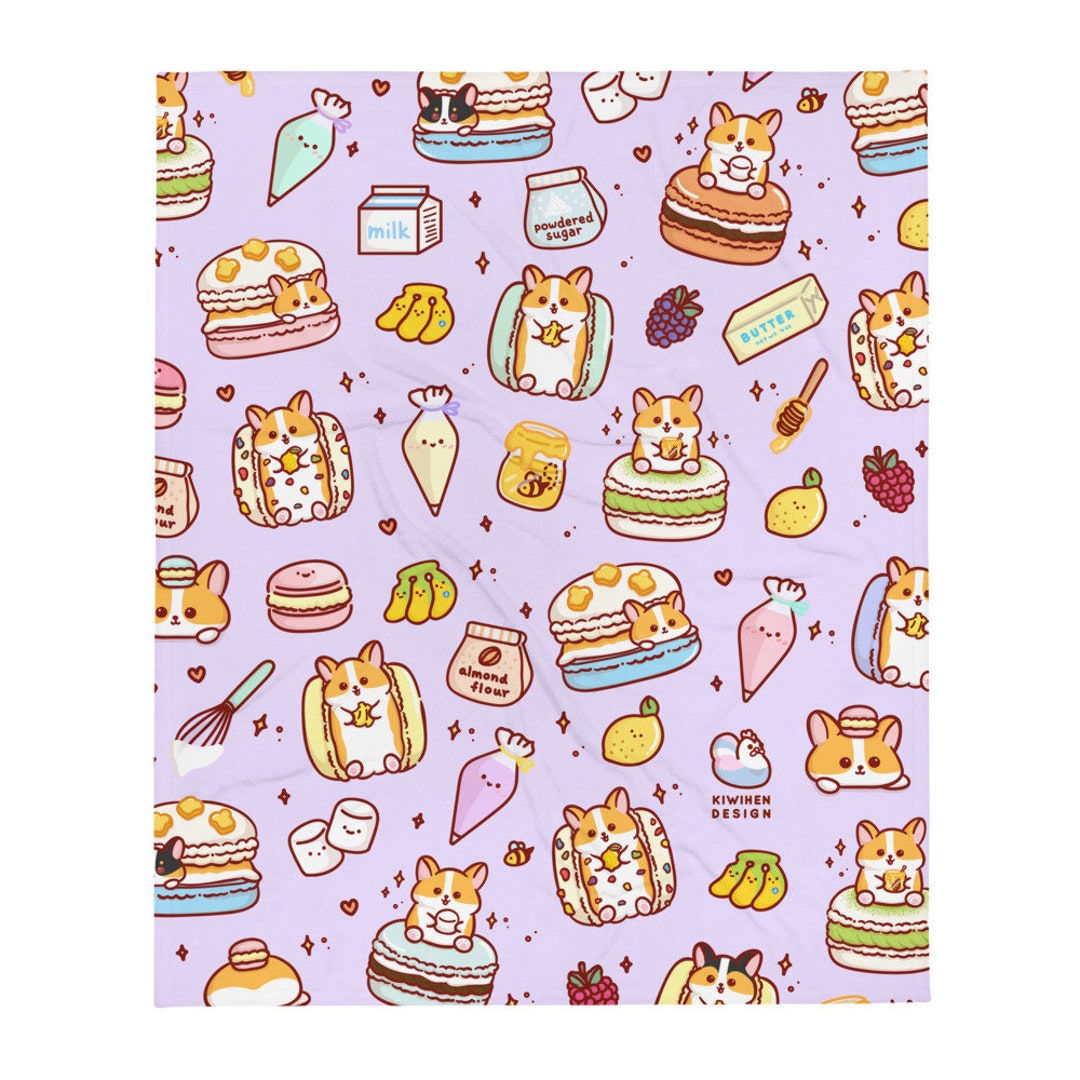 Blanket - Corgi Macaron - Etsy