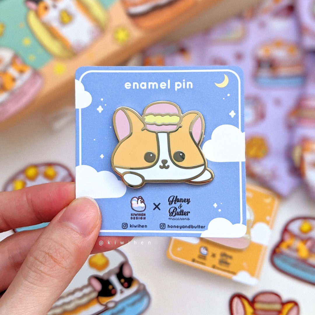 Corgi Macaron Enamel Pin, Corgi Pins, Cute Pins, Enamel Pins, Pins ...