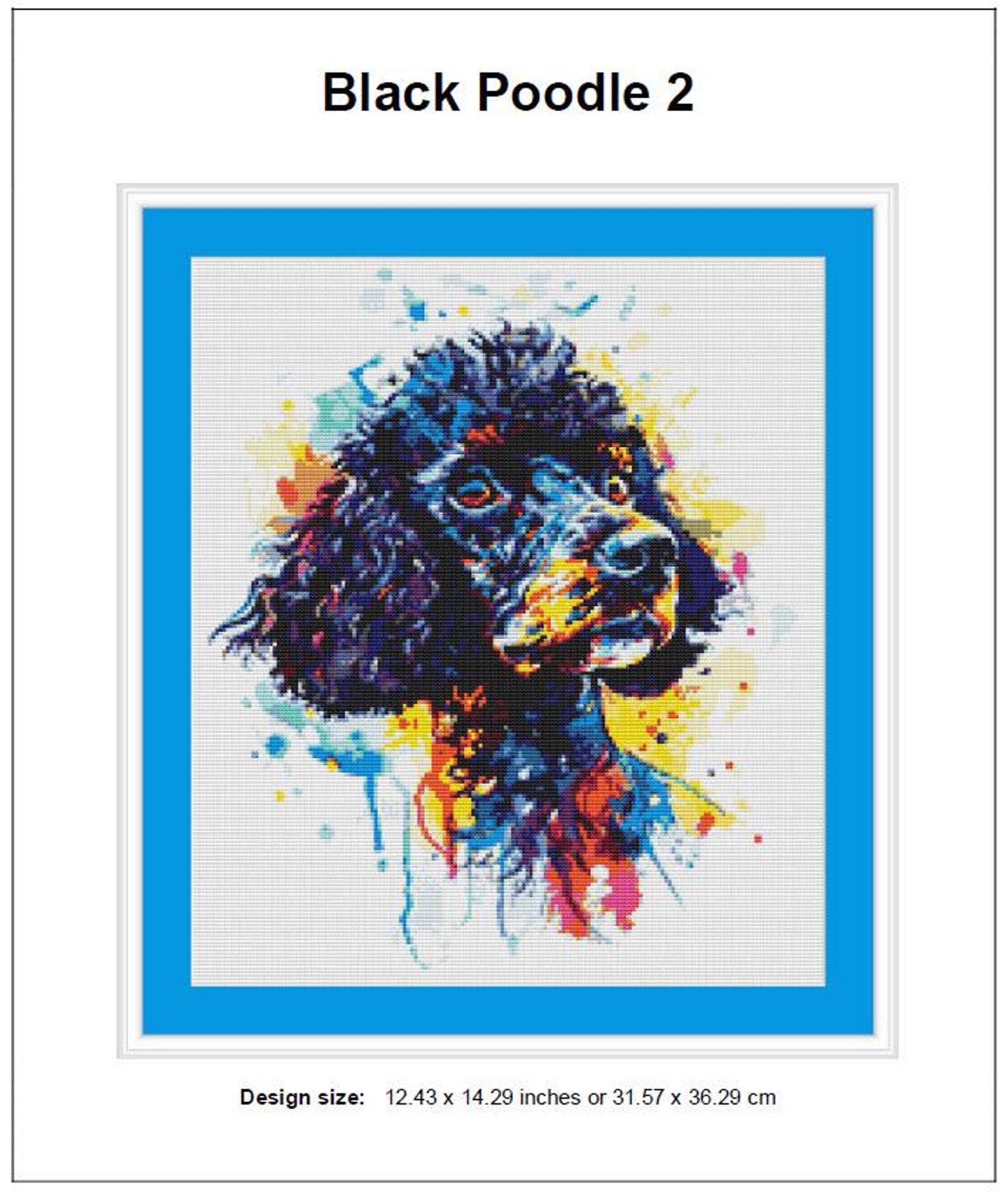 Black Poodle Cross Stitch Pattern 2 Instant PDF Download - Brown Poodle ...