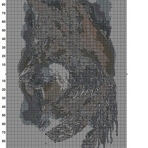 Wolf Cross Stitch Pattern 2 Instant PDF Download - Wolf Watercolor ...