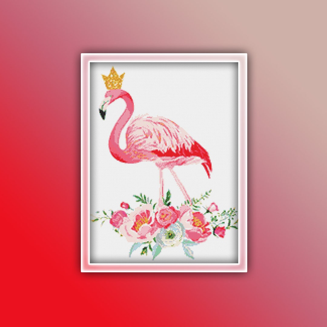 Flamingo Cross Stitch Pattern 12 Instant PDF Download - Flamingo ...