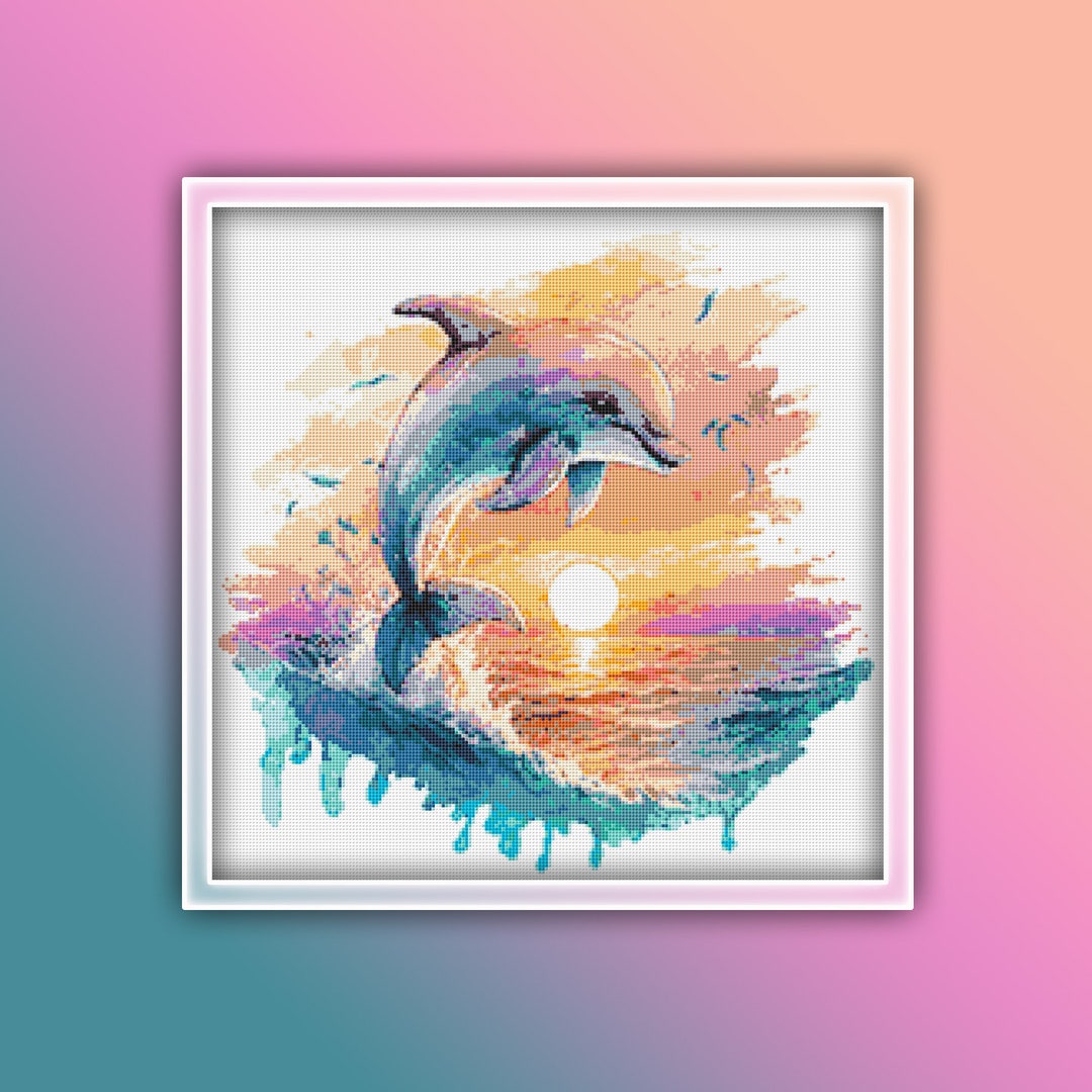 Dolphin Cross Stitch Pattern 12 Instant PDF Download - Baby Dolphin ...
