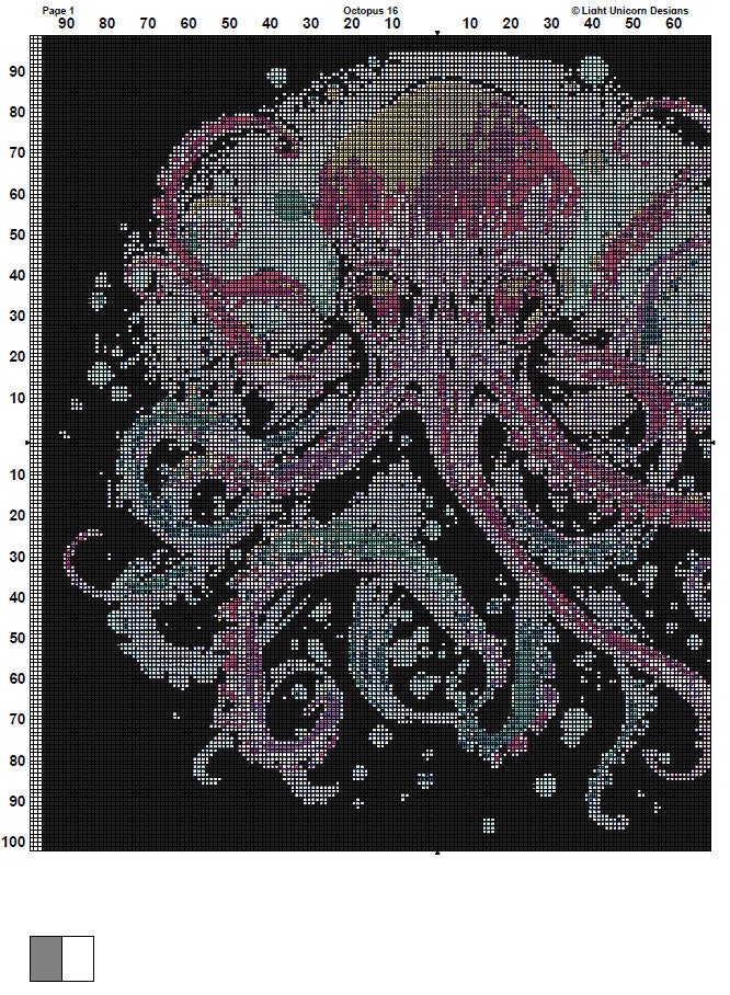 Octopus Cross Stitch Pattern 16 Instant PDF Download - Octopus ...