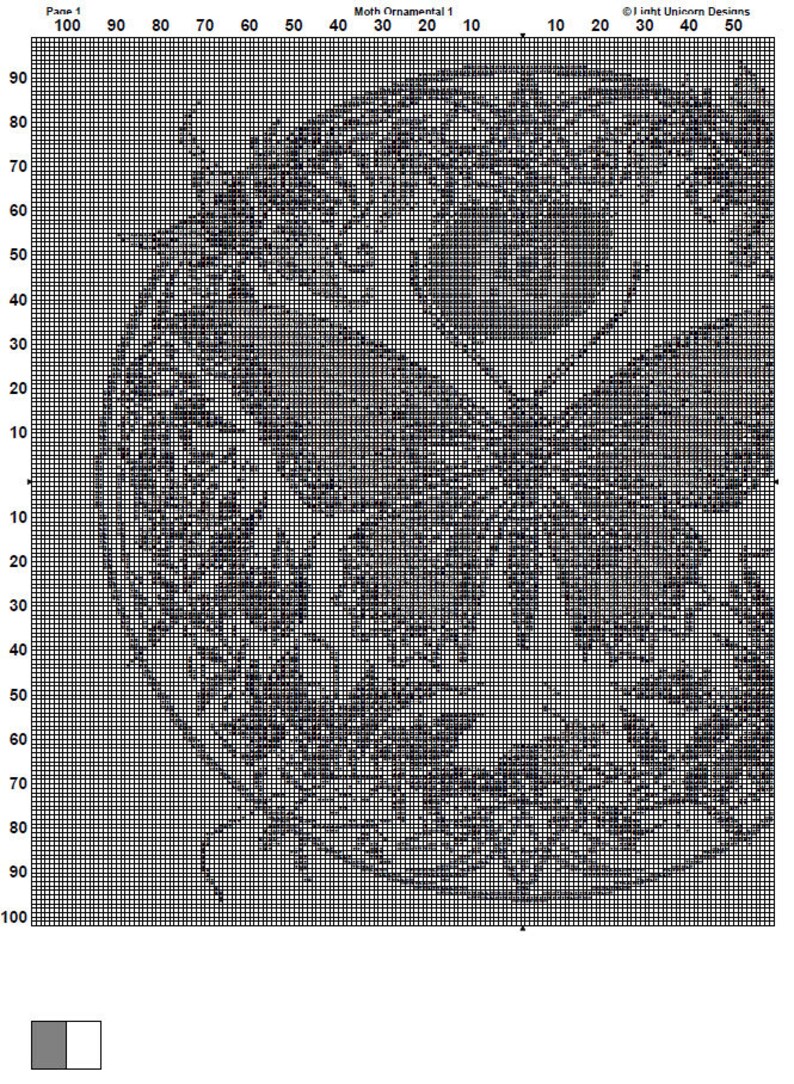 Moth Ornamental Cross Stitch Pattern 1 Instant PDF Download - Butterfly ...