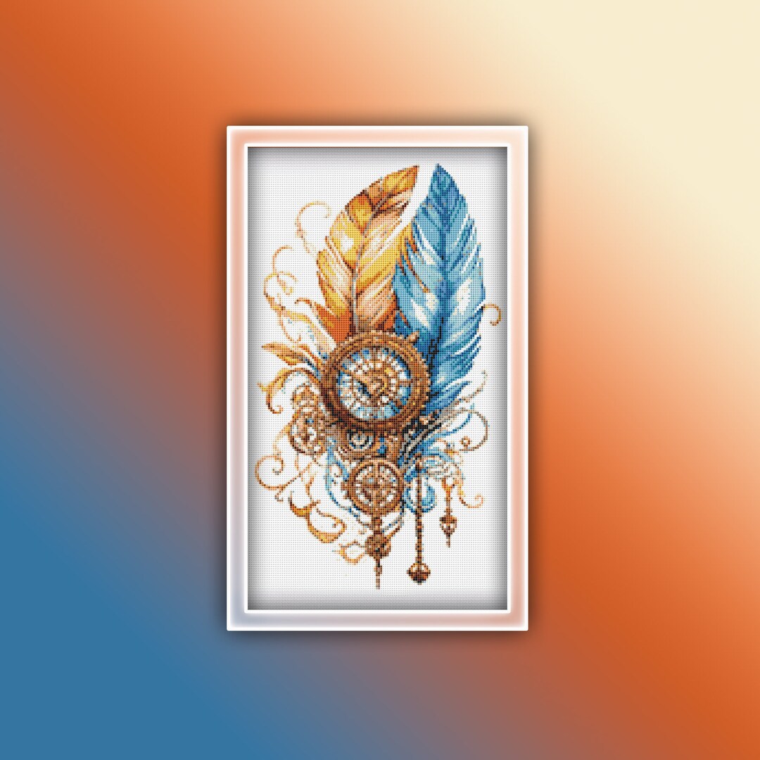 Steampunk Feathers Cross Stitch Pattern 1 Instant PDF Download ...