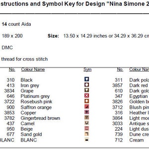 Nina Simone Cross Stitch Pattern 2 Instant PDF Download - Nina Simone ...