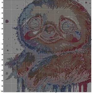 Sloth Cross Stitch Pattern 4 Instant PDF Download - Sloth Watercolor ...