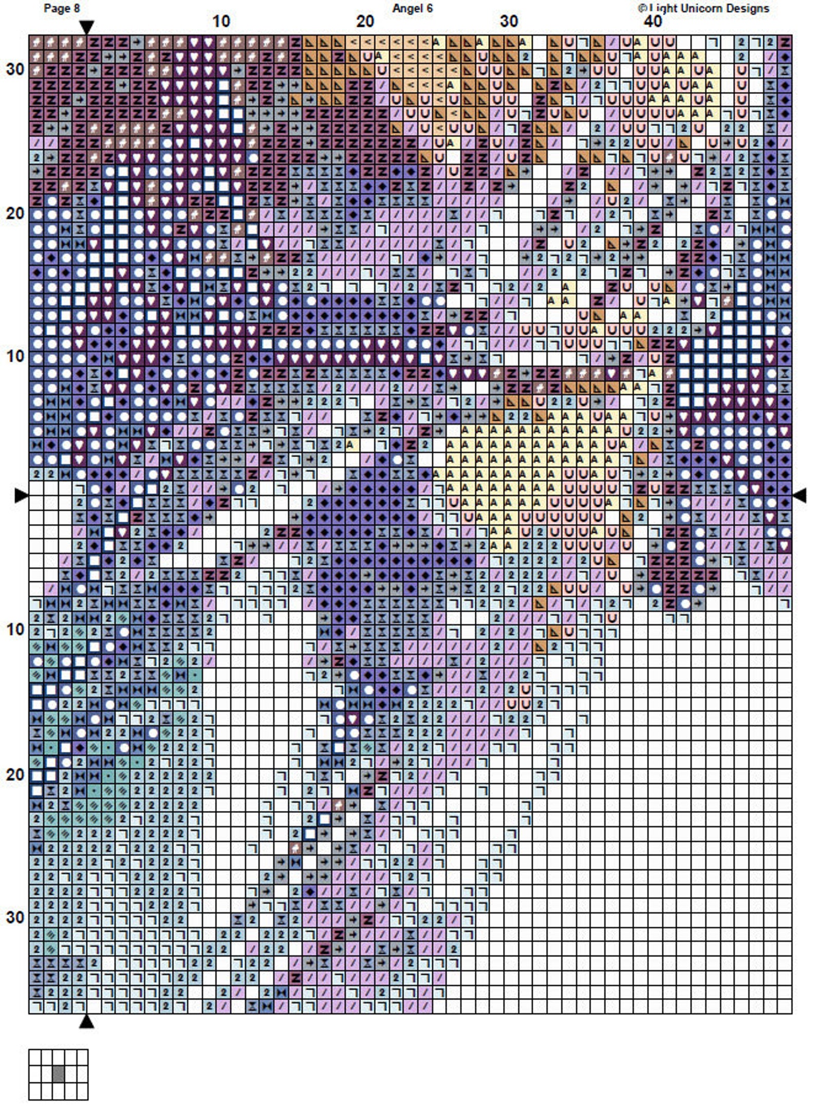 Angel Cross Stitch Pattern 6 Instant PDF Download - Woman Watercolor ...