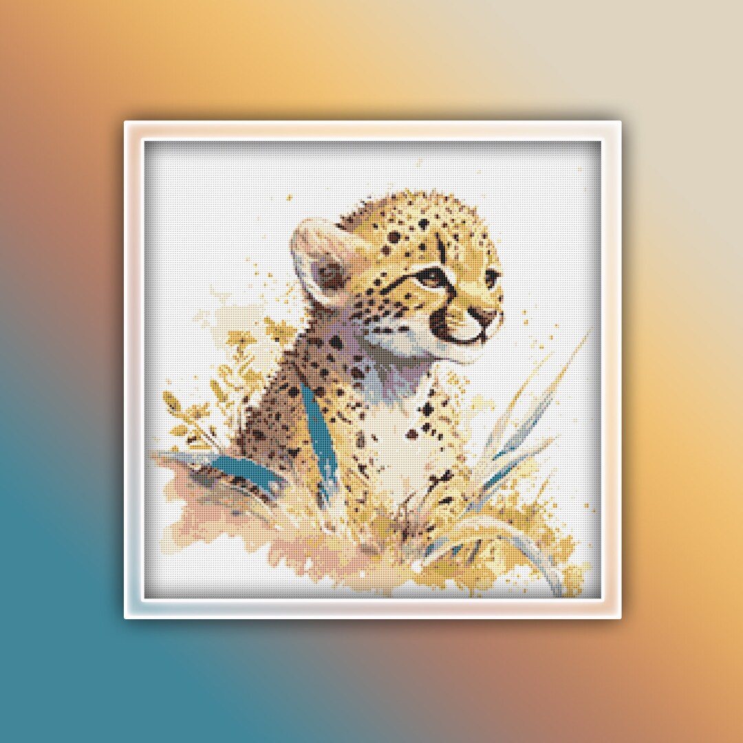 Cheetah Cross Stitch Pattern 9 Instant PDF Download - Cheetah ...