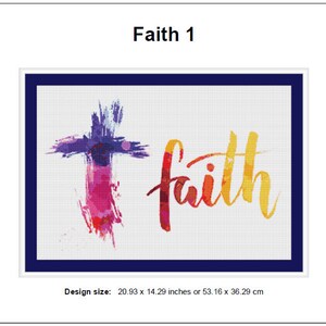 Faith Cross Stitch Pattern 1 Instant PDF Download - Christianity ...