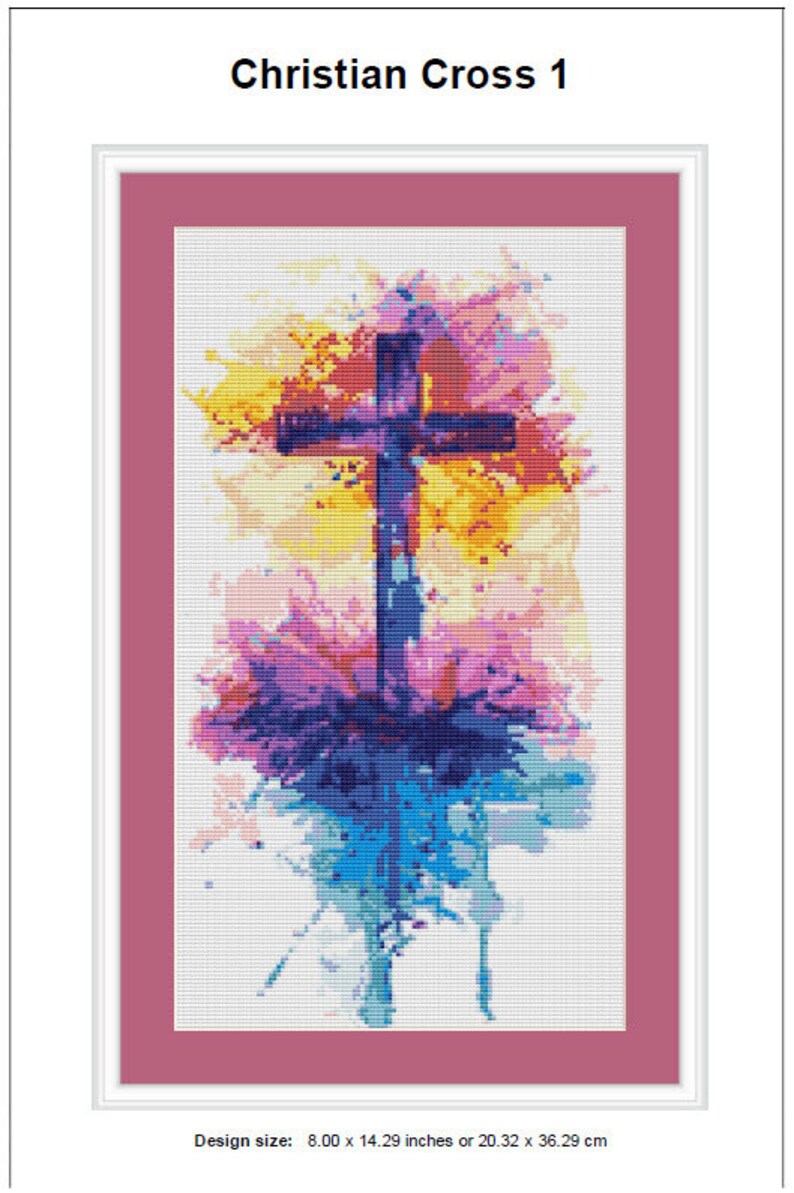 Christian Cross Cross Stitch Pattern 1 Instant PDF Download ...