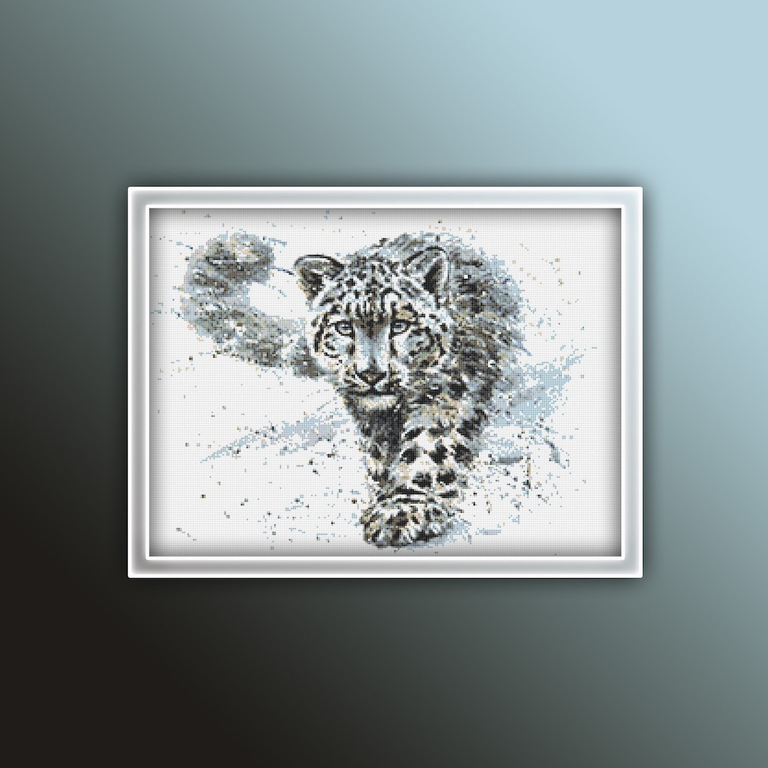 Snow Leopard Cross Stitch Pattern 1 Instant PDF Download - Leopard ...
