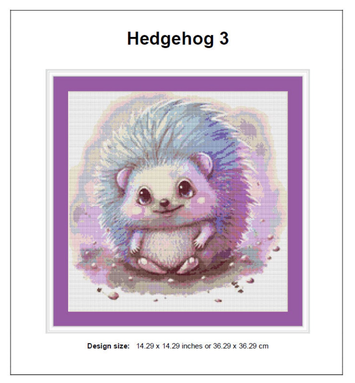 Hedgehog Cross Stitch Pattern 3 Instant PDF Download - Watercolor Cross ...