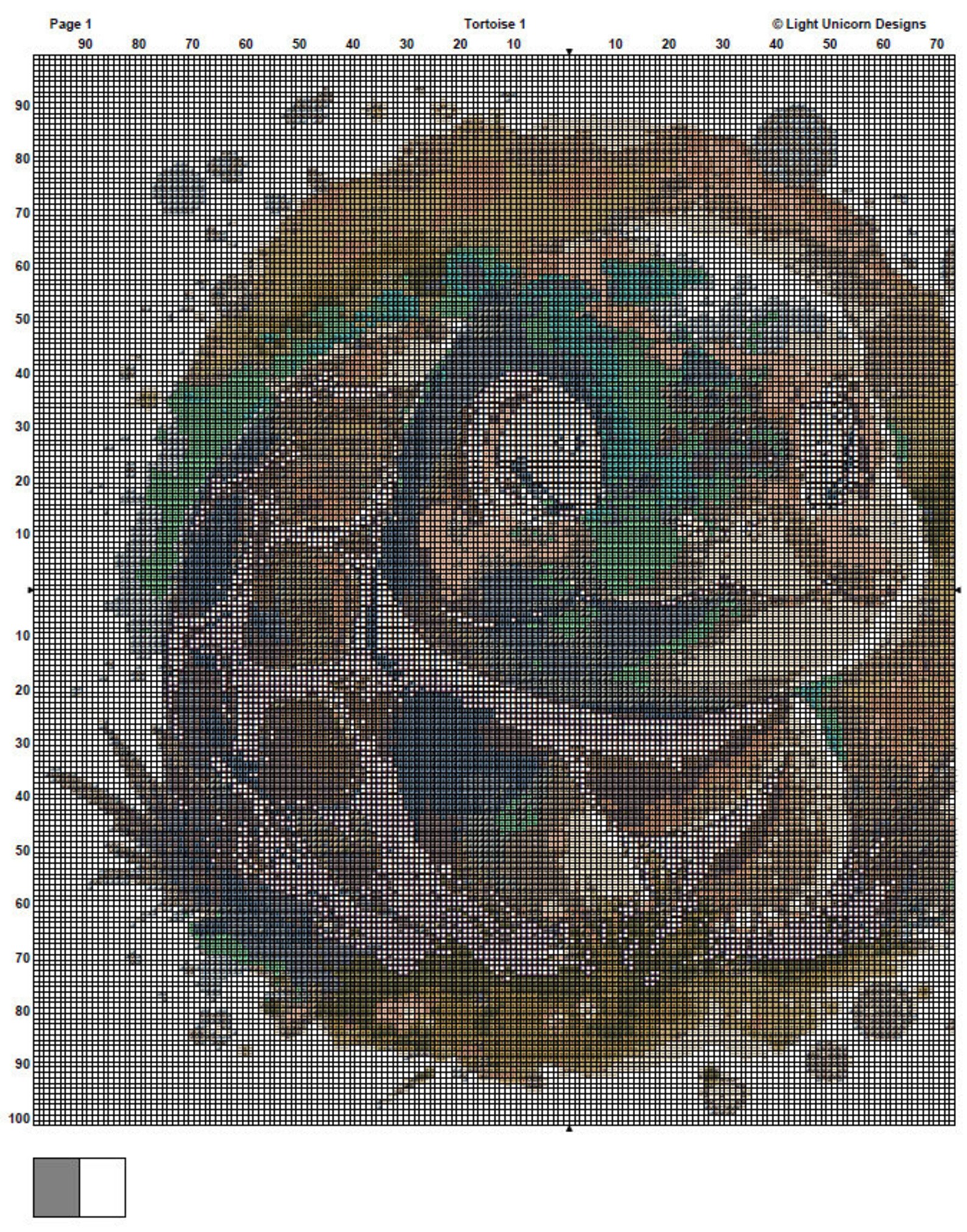 Tortoise Cross Stitch Pattern 1 Instant PDF Download - Turtle ...