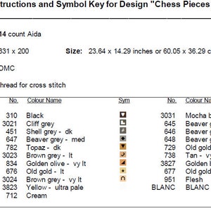 Chess Pieces Cross Stitch Pattern Instant PDF Download Chess | Etsy
