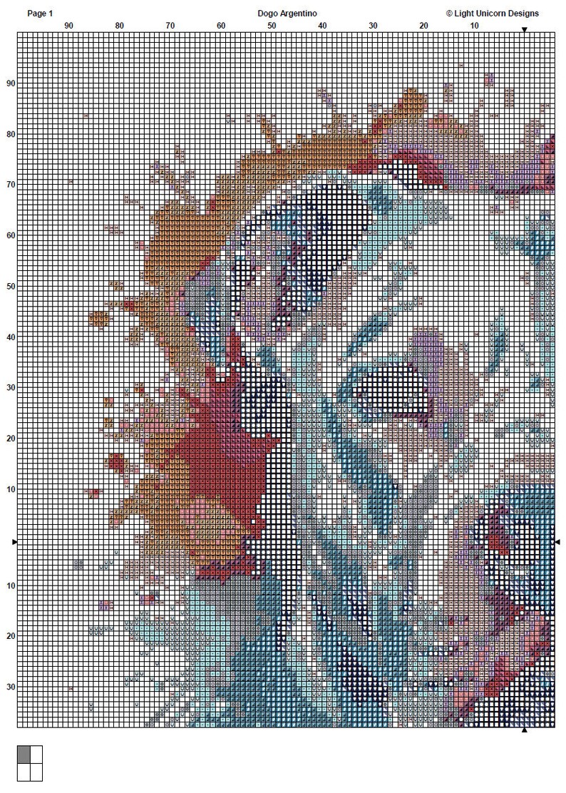 Dogo Argentino Cross Stitch Pattern Instant PDF Download - Mastiff Dog ...