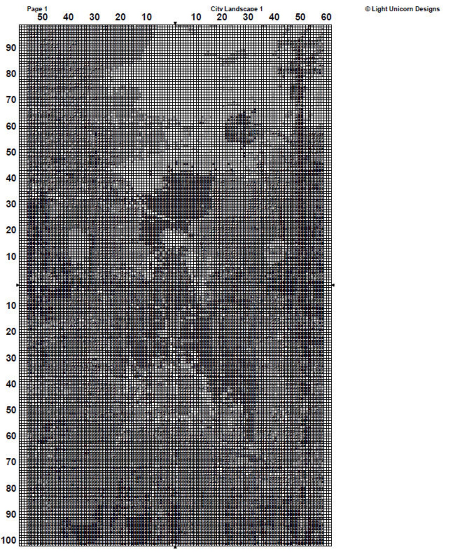 City Landscape Cross Stitch Pattern Instant PDF Download - Rain on the ...