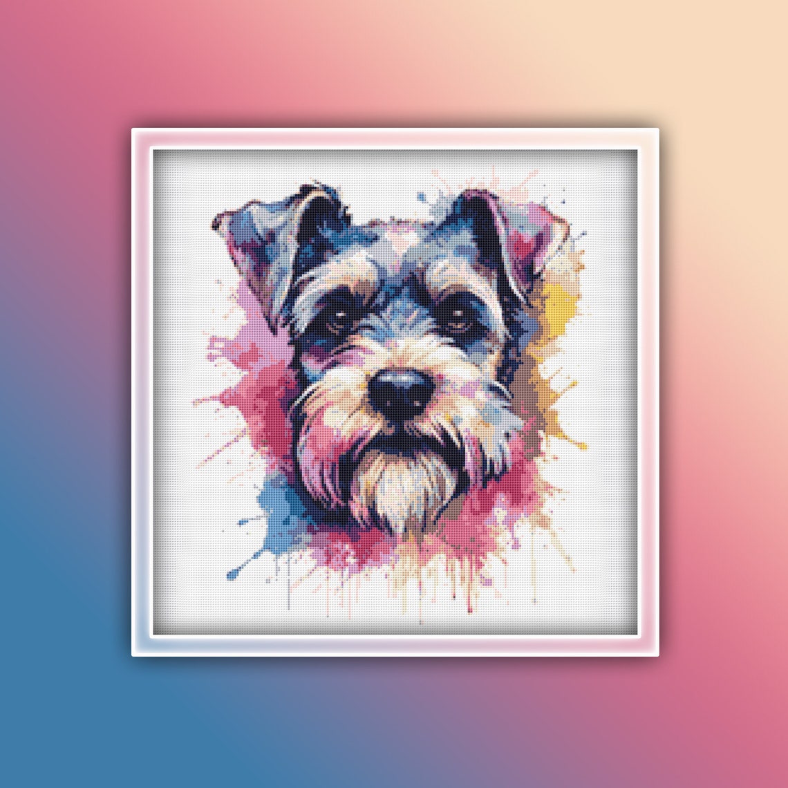 Schnauzer Cross Stitch Pattern 3 Instant PDF Download - Pinscher ...