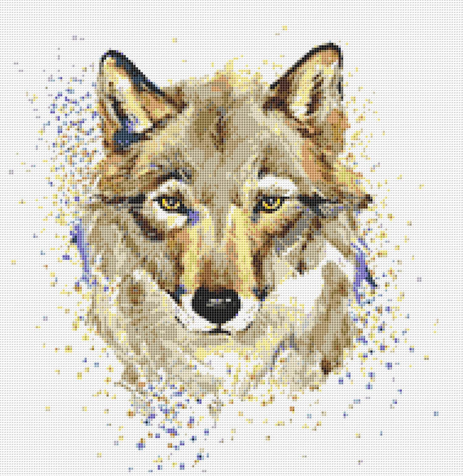 Wolf Cross Stitch Pattern 1 Instant PDF Download Wolf - Etsy