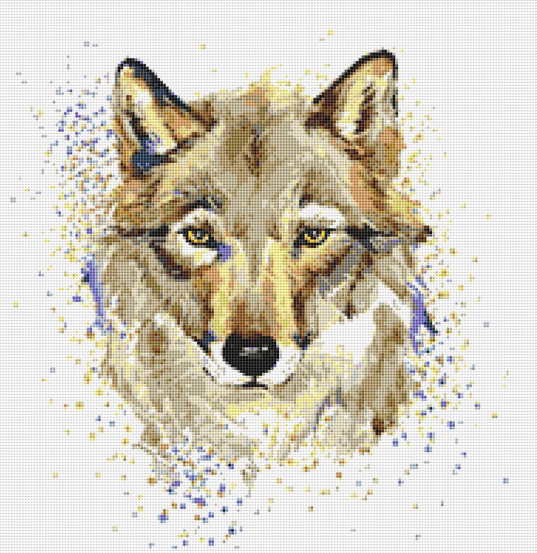 Wolf Cross Stitch Pattern 1 Instant PDF Download Wolf - Etsy