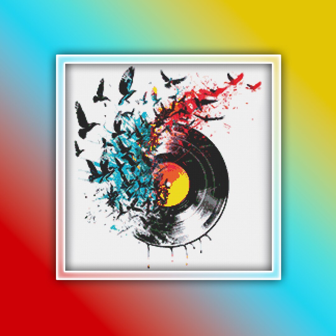 Vinyl Record Cross Stitch Pattern 3 Instant PDF Download - Music ...