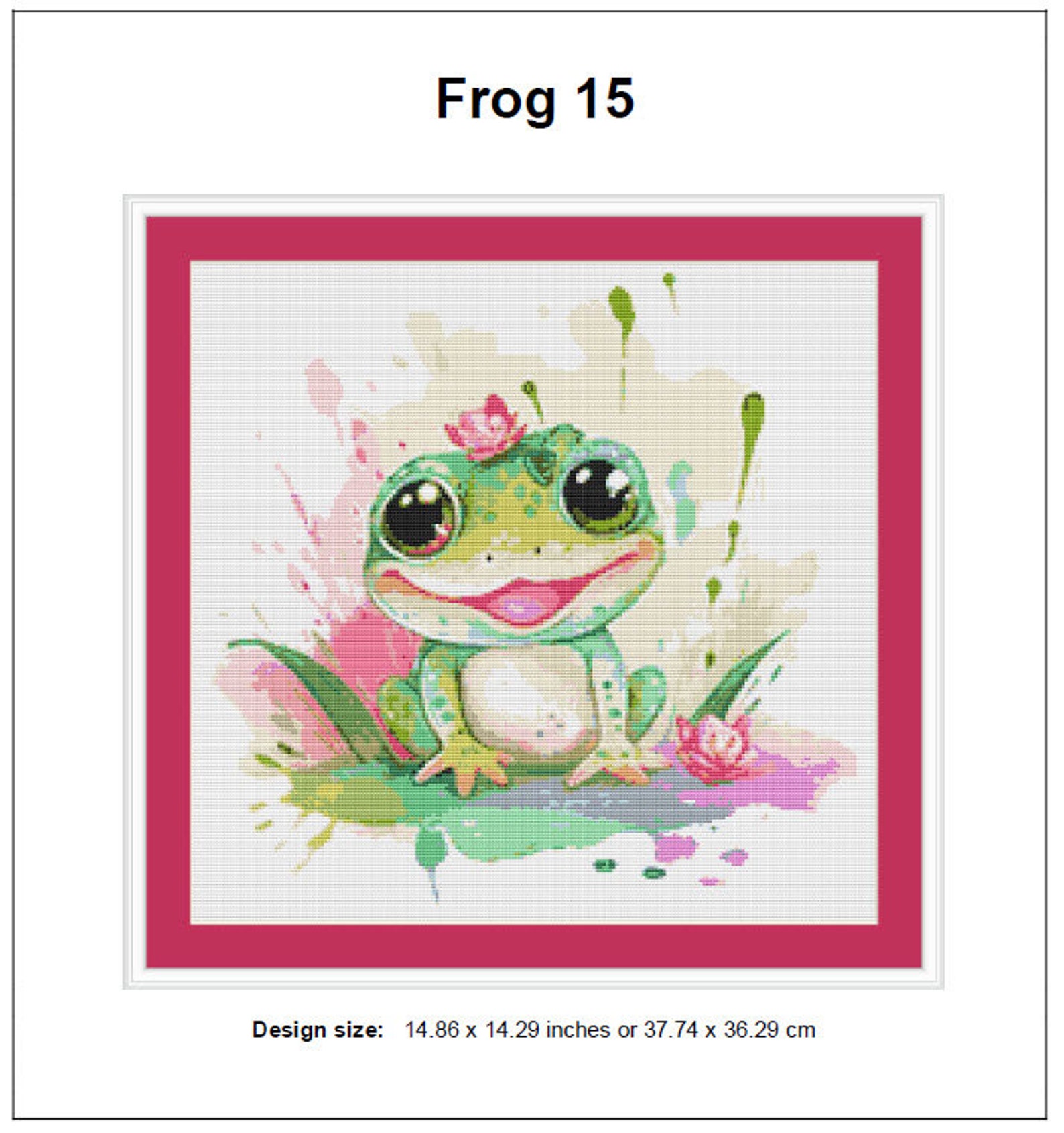 Frog Cross Stitch Pattern 15 Instant PDF Download - Frog Watercolor ...