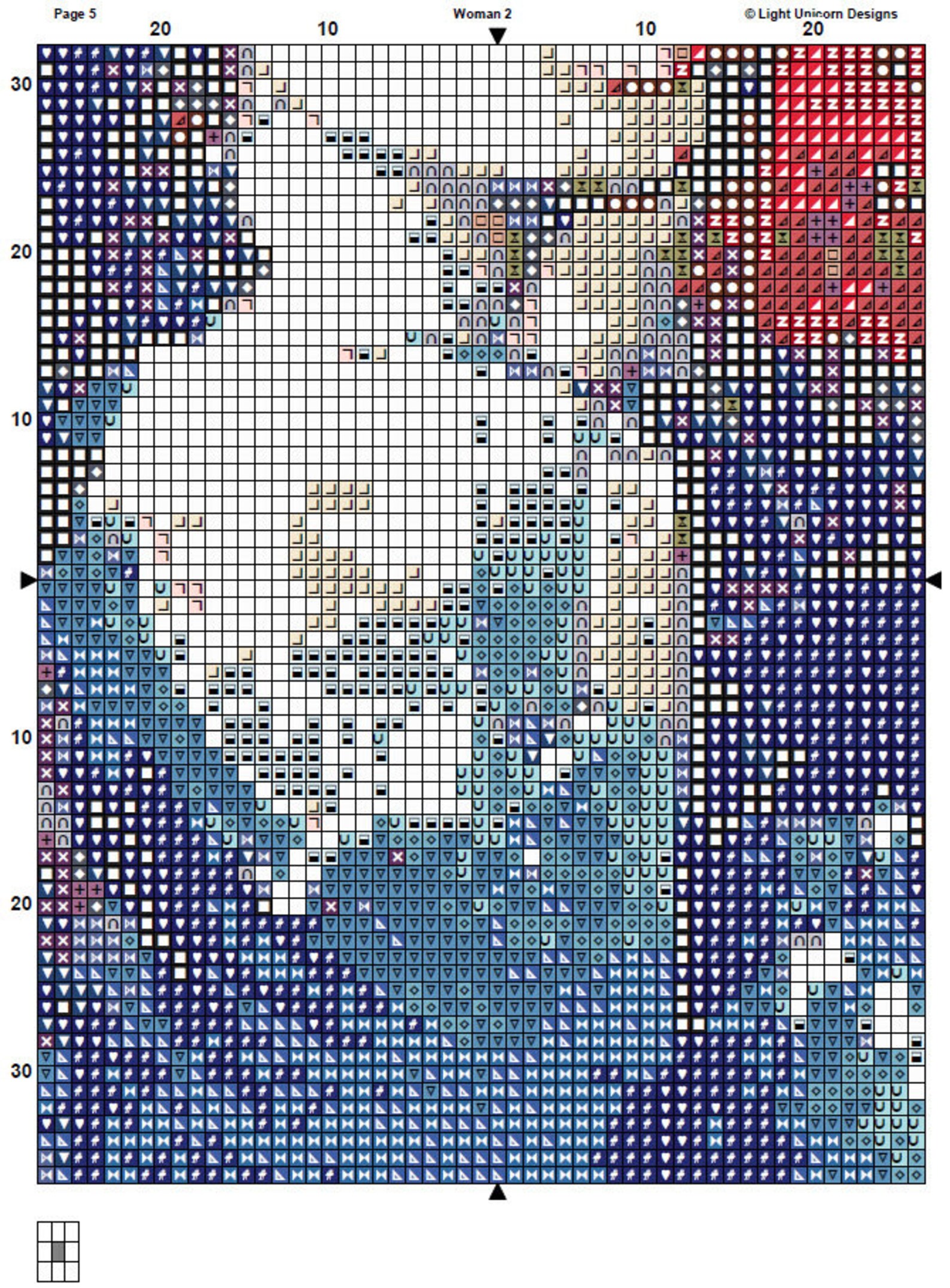 Woman Cross Stitch Pattern 2 Instant PDF Download - Woman Watercolor ...
